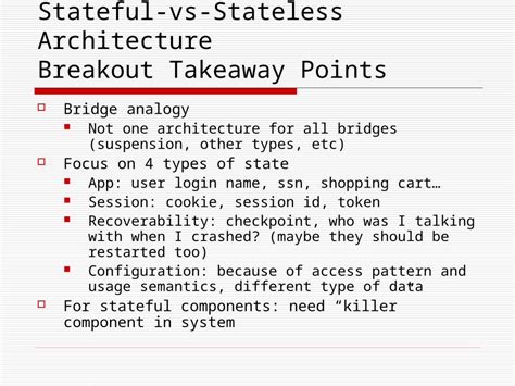 Ppt Stateful Vs Stateless Architecture Breakout Takeaway Points