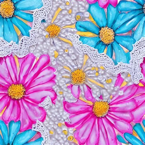 3d Daisy Pattern · Creative Fabrica