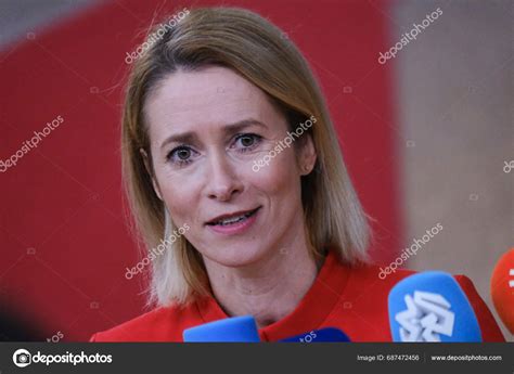 Prime Minister Estonia Kaja Kallas Arrives Summit Headquarters Brussels