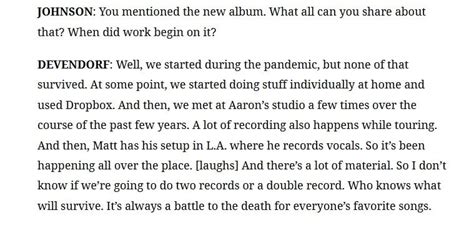 Bryan Devendorf Hints At Double Record Or Two Records In An Interview From 09 2022 R Thenational