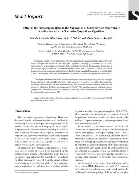 Pdf Effect Of The Subsampling Ratio In The Application Of Subagging