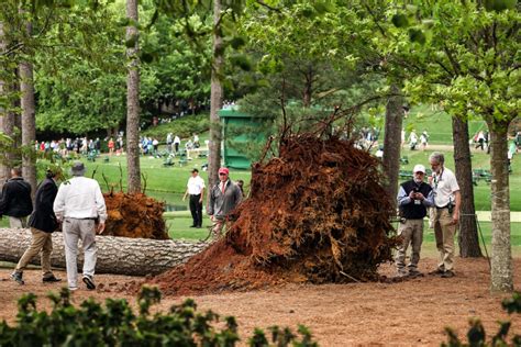 Play Suspended At The Masters After High Winds Topple Three Pine Trees