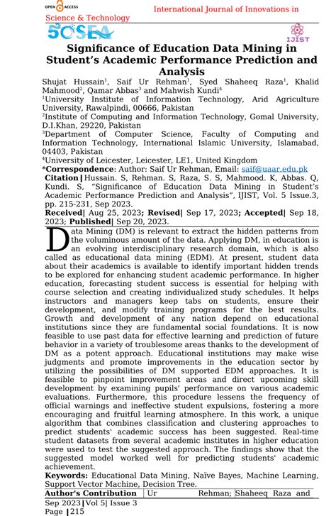 Pdf Significance Of Education Data Mining In Students Academic