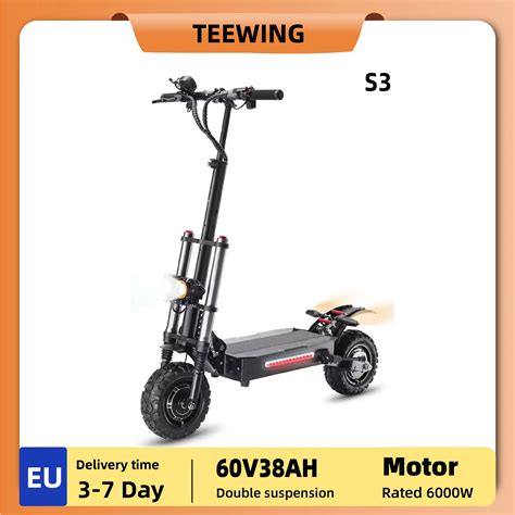 Teewing S3 Adult Electric Scooter 6000w Motor 60v38ah Battery E Scooter