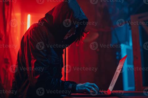 Hacker Coding Virus Ransomware Using Laptop Cyber Attack System