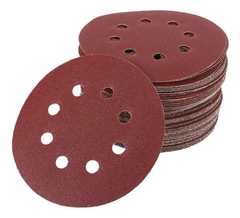 100 Unidades De Papel De Lija Redondo De 5 Pulgadas Y 125 Mm Mercadolibre