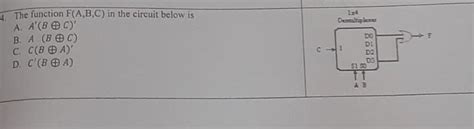 Solved 4 The Function Fabc In The Circuit Below Is A