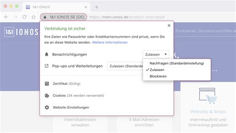 Push Mitteilungen Von 1and1 Ionos Im Browser Deaktivieren Ionos Hilfe