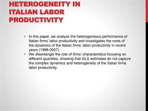 Ppt Determinants Of The Italian Labor Productivity A Quantile Regression Approach Powerpoint