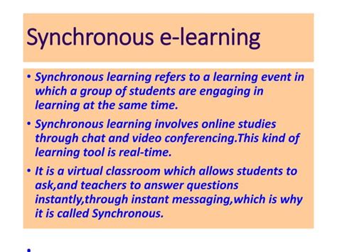 Synchronous Learning 1 Ppt