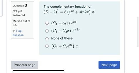solved question 3 the complementary function of
