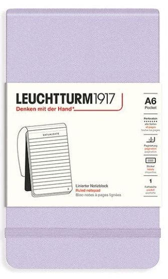 Leuchtturm1917 Reporter Notepad A6 Ruled Lilac Blesket Canada