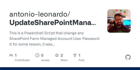GitHub Antonio Leonardo UpdateSharePointManagedAccountPassword This