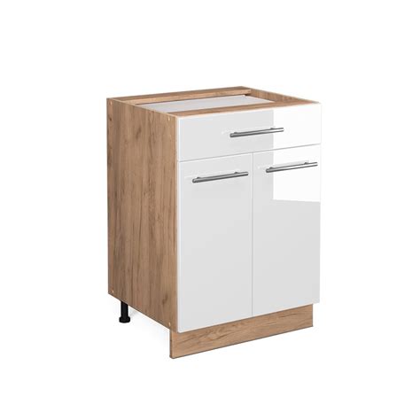 Vicco Meuble Cuisine Fame Line Blanc Haute Brillancechêne De Force