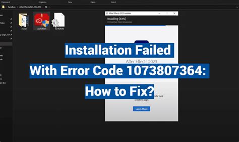 Installation Failed With Error Code 1073807364 How To Fix