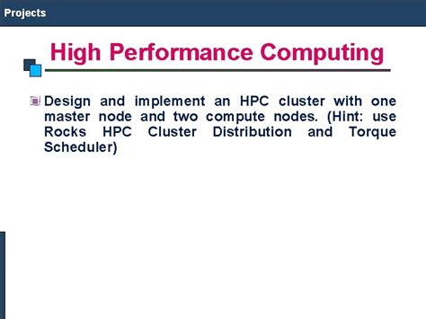 Projects Projects High Performance Computing Design And Implement