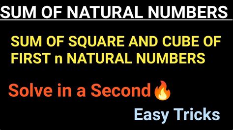 Sum Of Natural Number Sum Of Square And Cube Of First N Natural