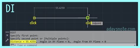 캐드 각도 재기 Dist 선 길이 재는 방법 Distance Angle