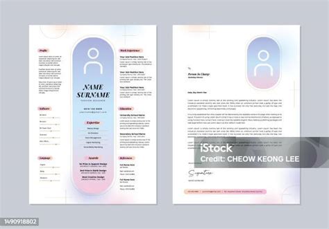 Clean Modern Gradient Cv Resume Template Stock Illustration Download
