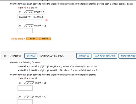 Solved Use The Formulas Given Above To Write The Chegg