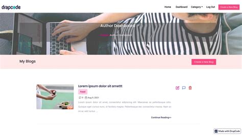 Blog Template Visual Development Platform Drapcode
