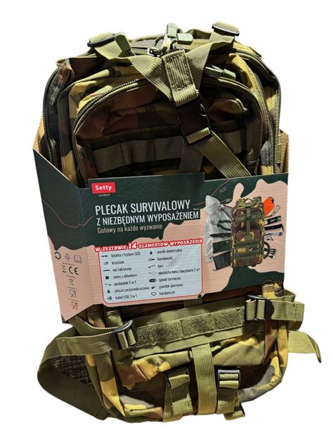 Setty outdoor Plecak survivalowy militarny z niezbędnym wyposażeniem l