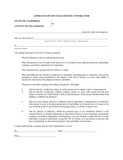 101 How To Complete A Non Collusion Affidavit Free To Edit Download