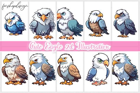 Cute Eagle 2d Illustration Graphic By Fonshopdesign · Creative Fabrica