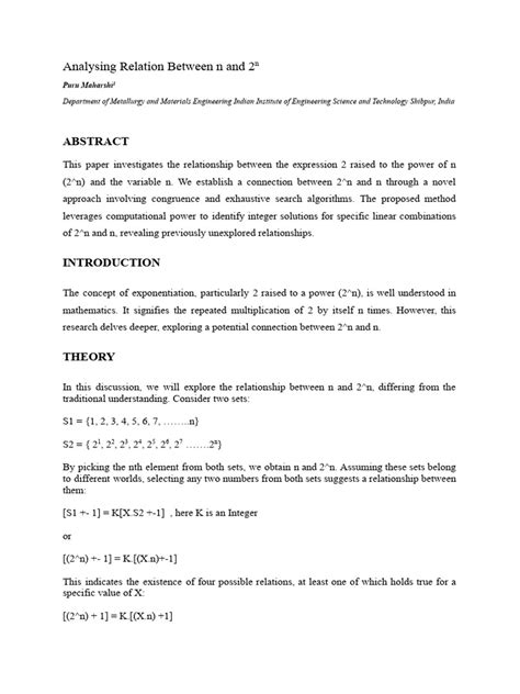 Analysing Relationship Between Exponentiation And Linear Expressions