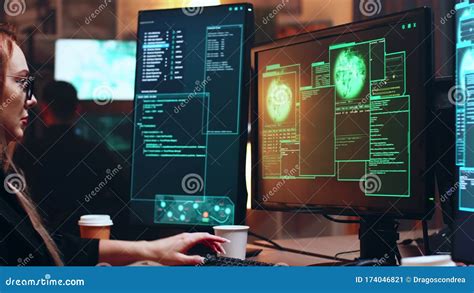 Girl Hacker Sitting At Her Super Computer Stock Video Video Of Cybercrime Personal 174046821