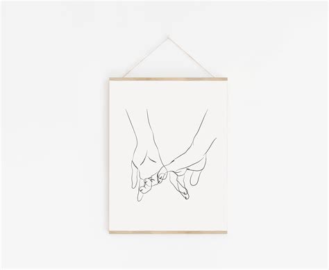 Pinky Swear Printable Pinky Promise Line Art Pinky Swear Print Single