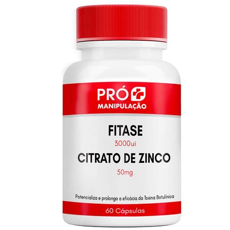 Fitase 3000ui Citrato De Zinco 50mg 60 Cápsulas Enzimas Para