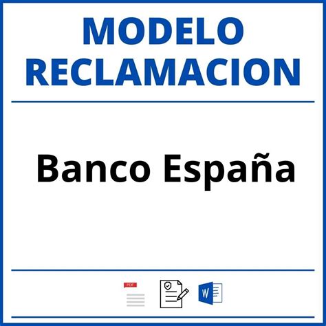 Modelo Reclamacion Banco Espa A Word Pdf