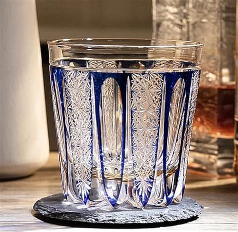 Jeke Edo Style Hand Cut Crystal Whisky Glass 250ml Whiskey