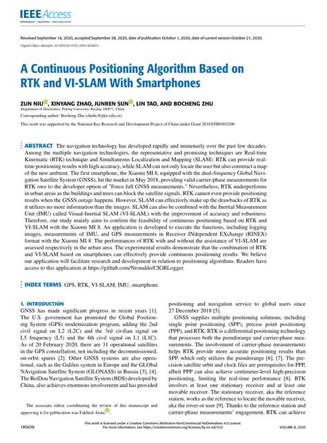 Pdf A Continuous Positioning Algorithm Based On Rtk And Vi Slam With