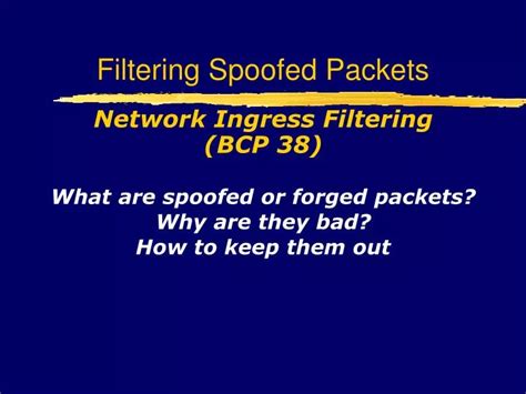 Ppt Filtering Spoofed Packets Powerpoint Presentation Free Download Id5782196