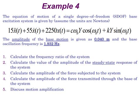 Solved The Equation Of Motion Of A Single Degree Of Fre