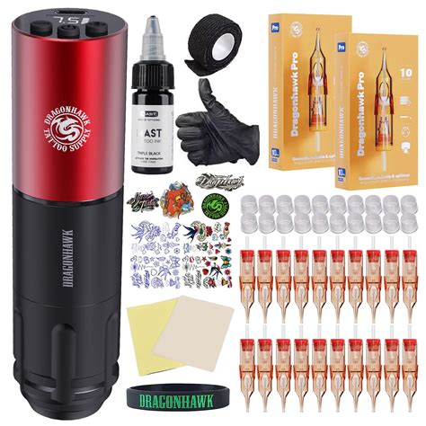 Dragonhawk A1 Beginner Tattoo Kit Wireless Complete Pro
