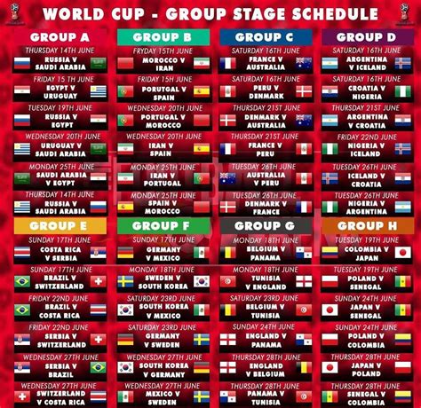 World Cup Printable Groups Printable Calendars At A Glance