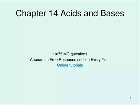 Ppt Chapter 14 Acids And Bases Powerpoint Presentation Free Download
