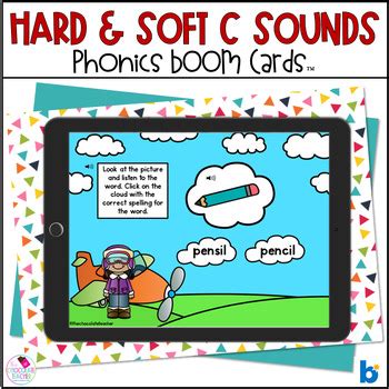 Hard And Soft C Phonics BOOM Cards Includes Audio Sound TPT