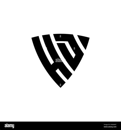 Hd Monogram Logo Letter With Triangle Shield Shape Style Design Isolated On White Background