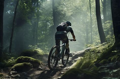 Premium Photo Sports Couple Riding Bikes In Summer Forest