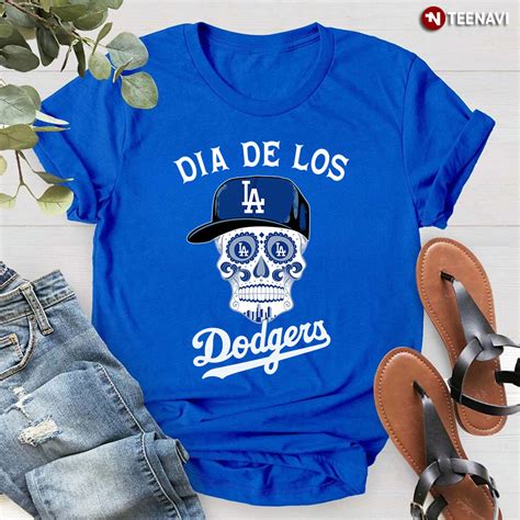 Dia De Los Los Angeles Dodgers Sugar Skull T Shirt Sku Myth191003m93