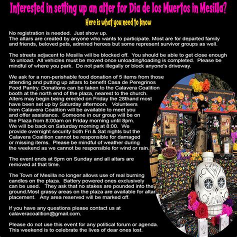 Celebrate Dia De Los Muertos Saturday Sunday On Mesilla Plaza Desert