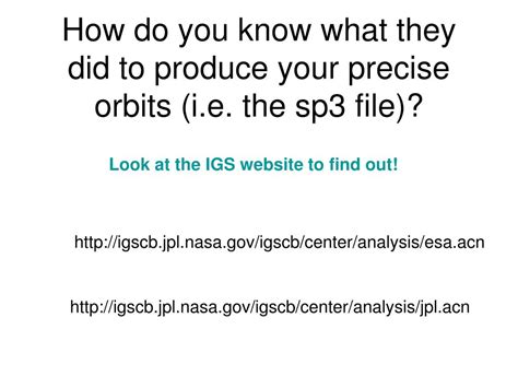Ppt Where Do Precise Orbits And Clocks Come From Powerpoint