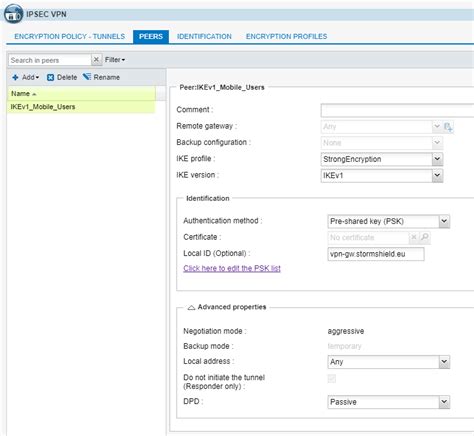 Creating The Profile Of Ipsec Vpn Peers
