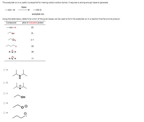 Solved The Acetylide Ion Is A Useful Nucleophile For Making Chegg