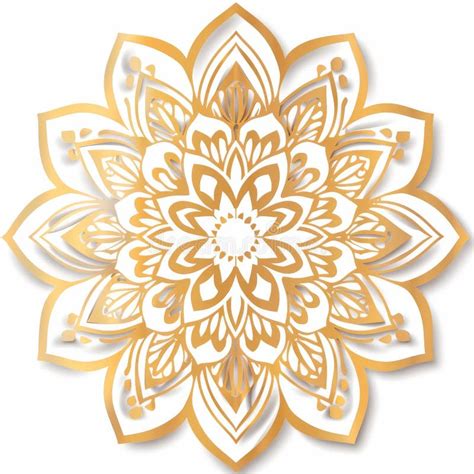 Gold Colored Chakra Reiki Mandala Art Symbol Concept Golden Flower