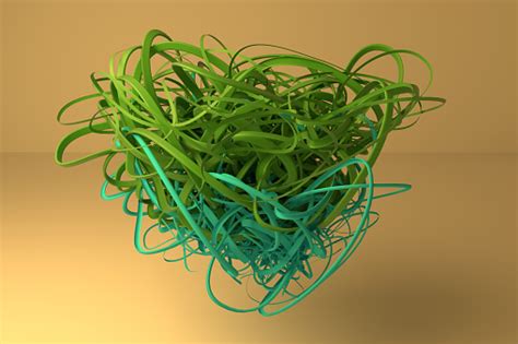 화려한 3d 렌더링입니다 배경 추상 Cgi 구성 디자인 그래픽 리소스에 대 한 기하학적 지저분한 문자열의 무리 0명에 대한 스톡